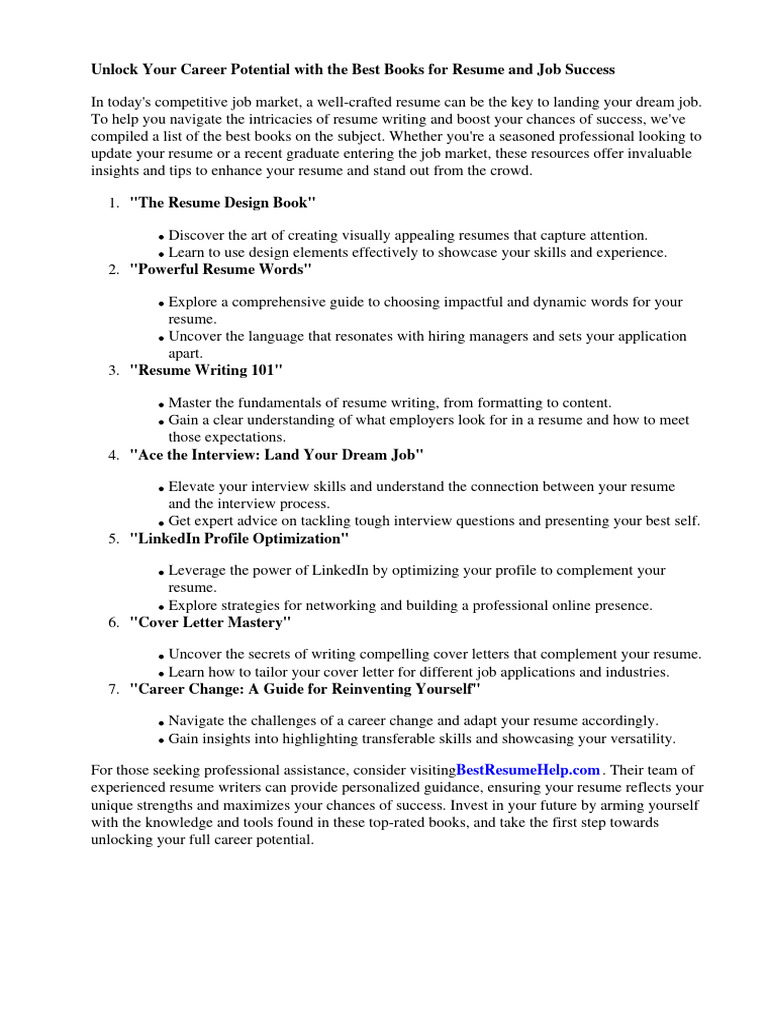 Best Books For Resume and Cover Letter Writing | PDF | Résumé | Linked In