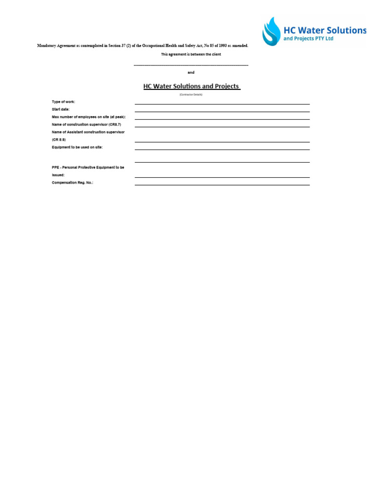 01.2 OHS Sec 37 (2) and Section 7 (C) (V) Contractors Agreement | PDF ...