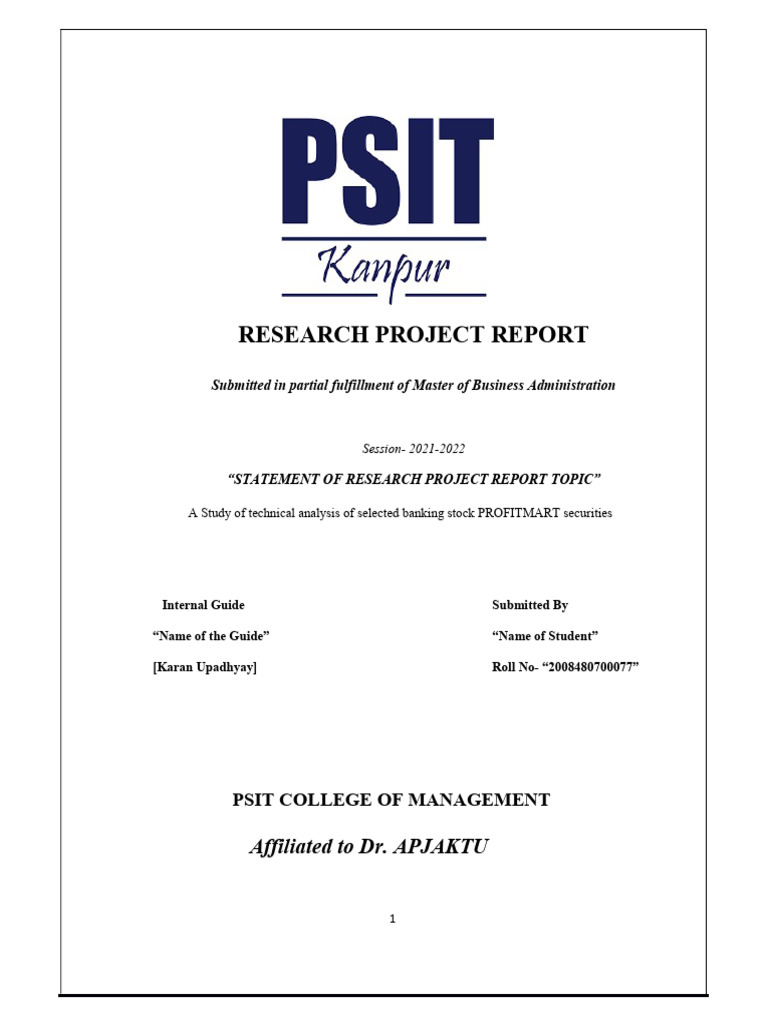 4th Sem Report | Download Free PDF | Technical Analysis | Stocks