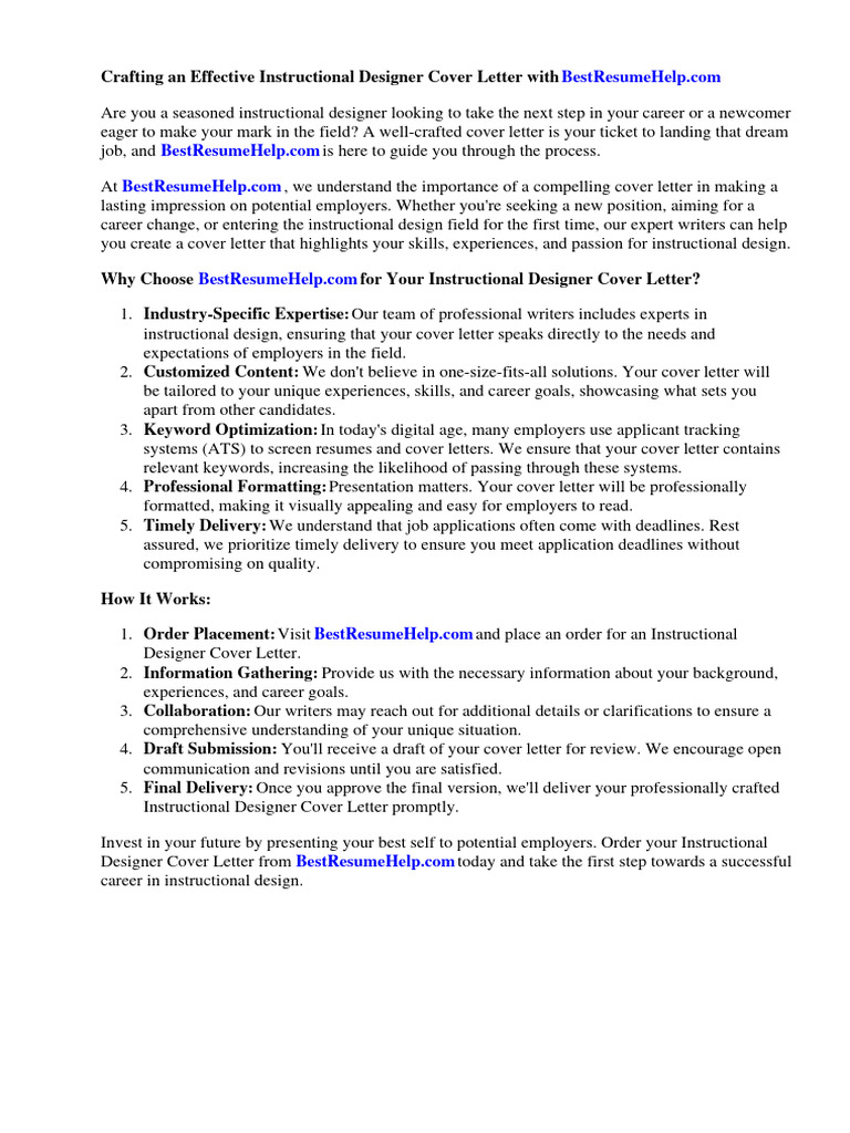 Instructional Designer Cover Letter | PDF | Instructional Design ... Instructional Designer Cover Letter | PDF | Instructional Design ...