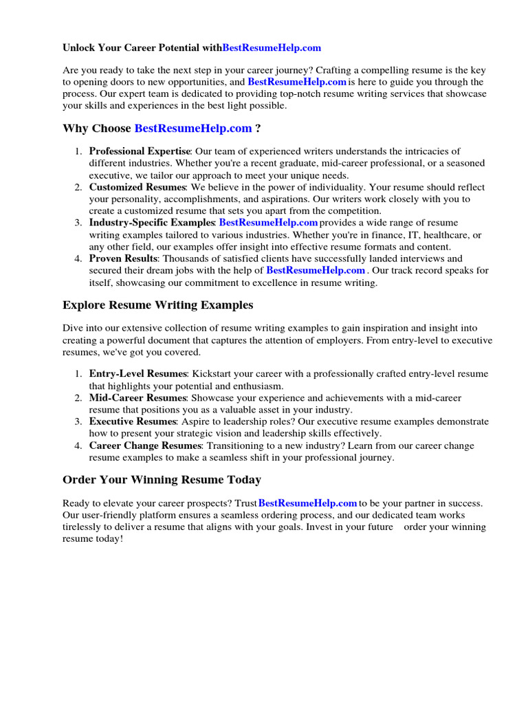 Resume Writing Examples | Download Free PDF | Résumé