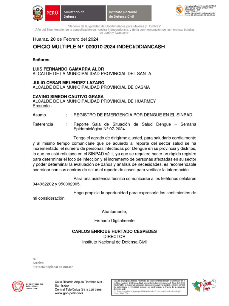 OFICIO MULTIPLE-000010-2024-DDIANCASH | PDF OFICIO MULTIPLE-000010-2024-DDIANCASH | PDF