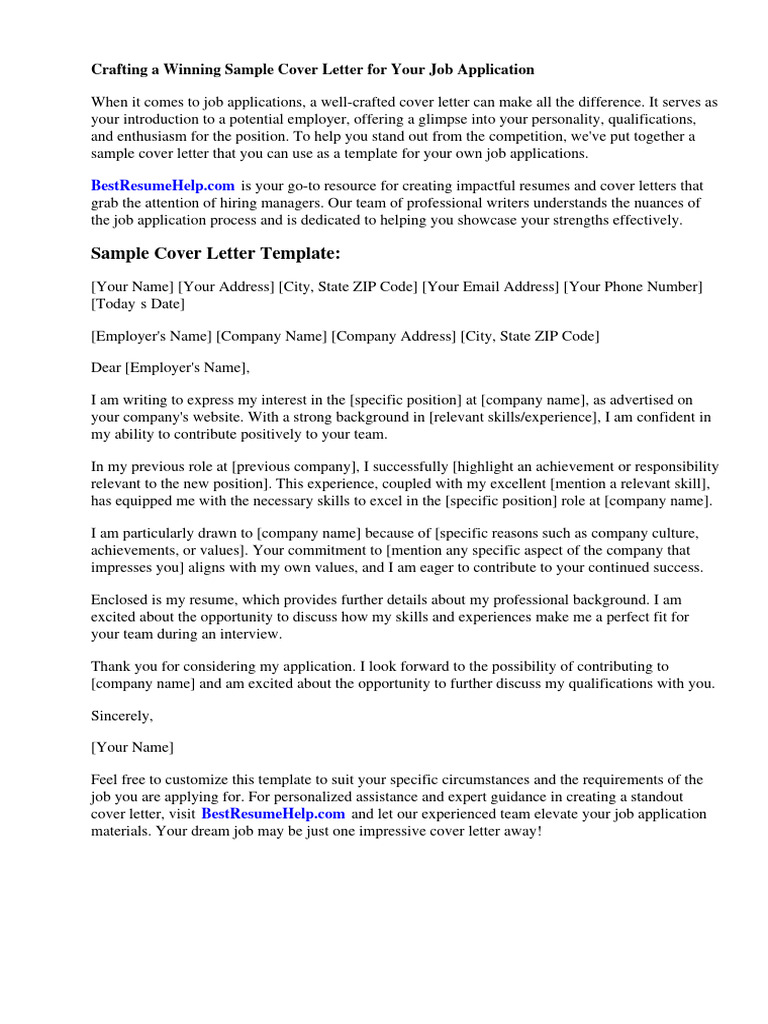 Sample Cover Letter Job Application PDF | PDF | Résumé