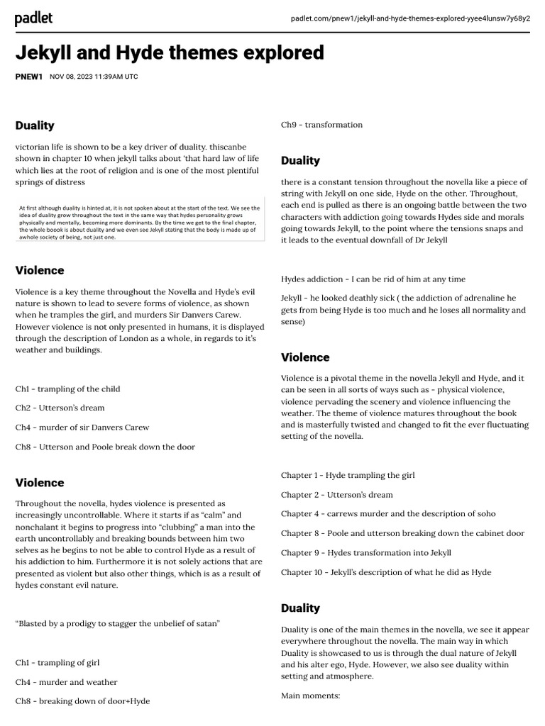Themes in Jekyll and Hyde | PDF | Strange Case Of Dr Jekyll And Mr Hyde