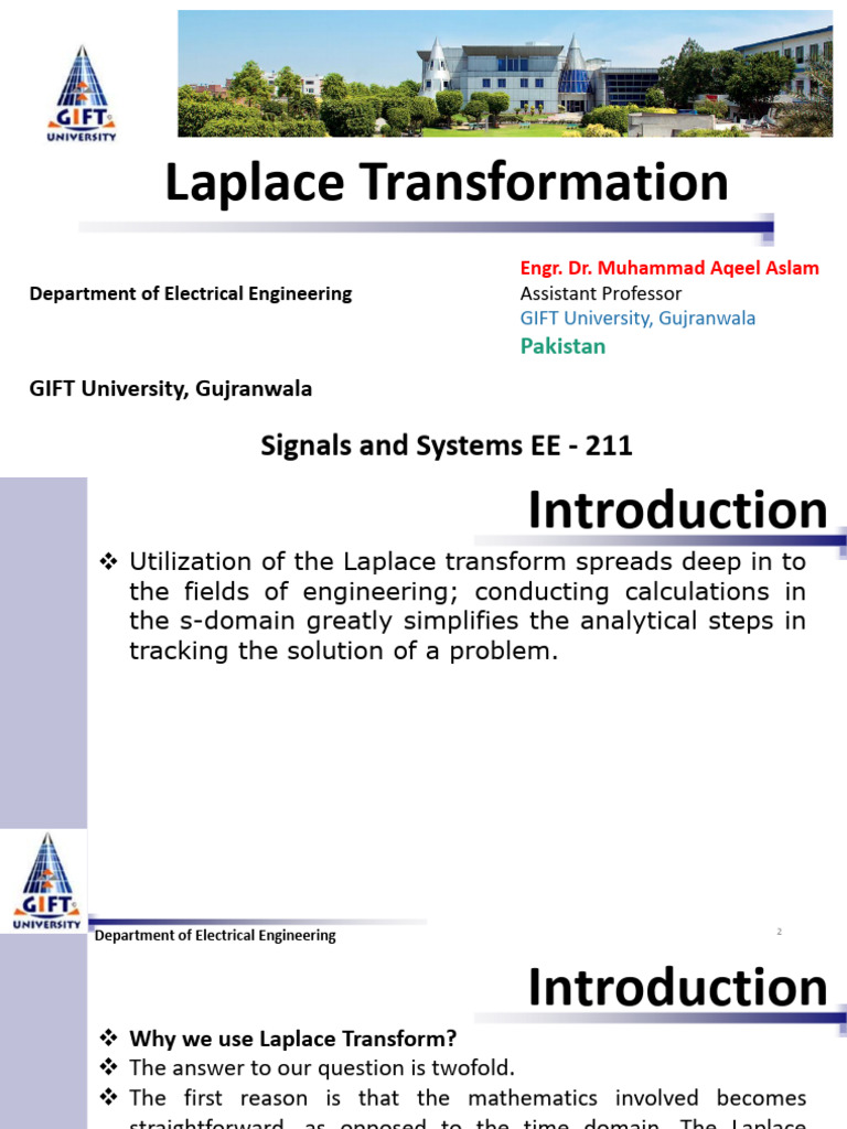Lecture - 18 Ee - 211 | PDF | Laplace Transform | Algebra Lecture - 18 Ee - 211 | PDF | Laplace Transform | Algebra