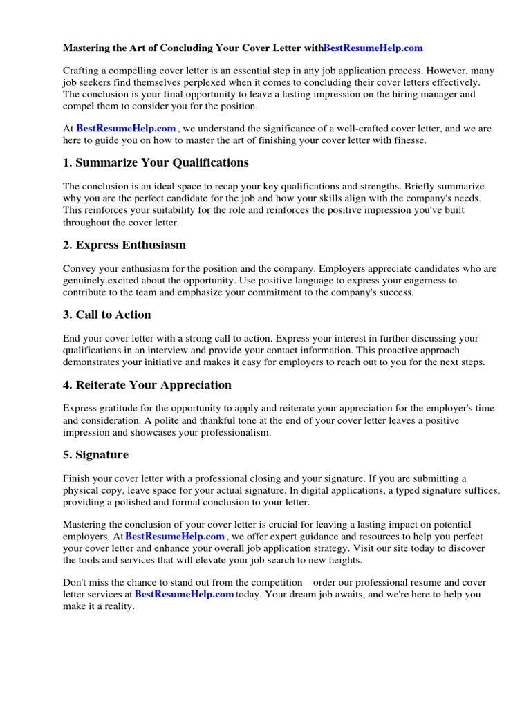 How To Finish A Cover Letter | PDF | Job Interview | Experience