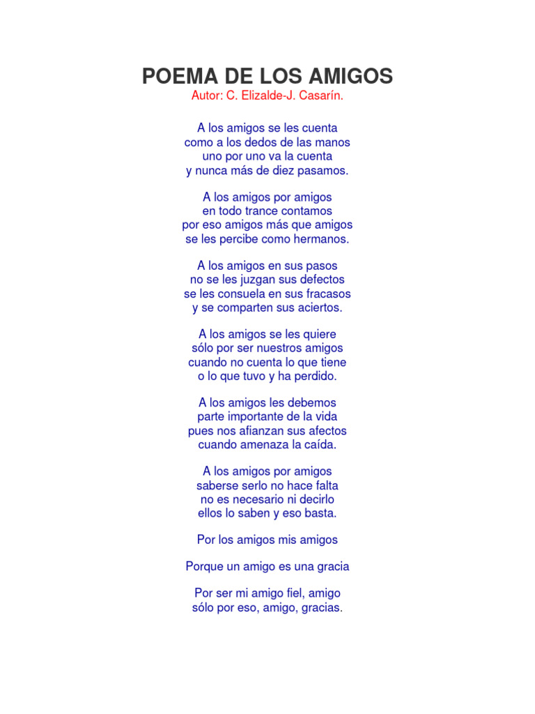 Poema de Los Amigos | PDF