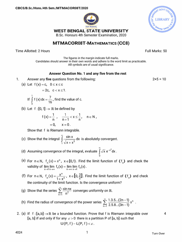 Real Analysis Pyq | PDF