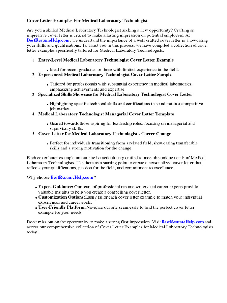 Lab Tech Cover Letter Guide | PDF | Laboratories | Résumé