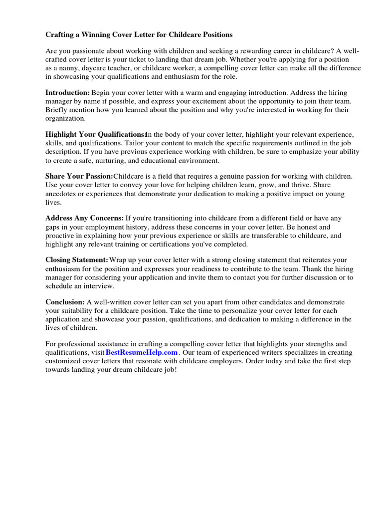 Cover Letter For Child Modeling Agency | PDF | Child Care | Résumé