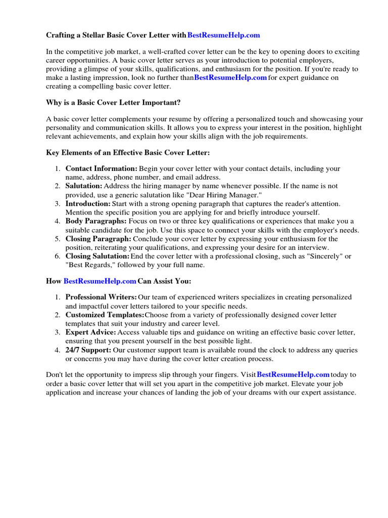 Good Basic Cover Letter | Download Free PDF | Résumé