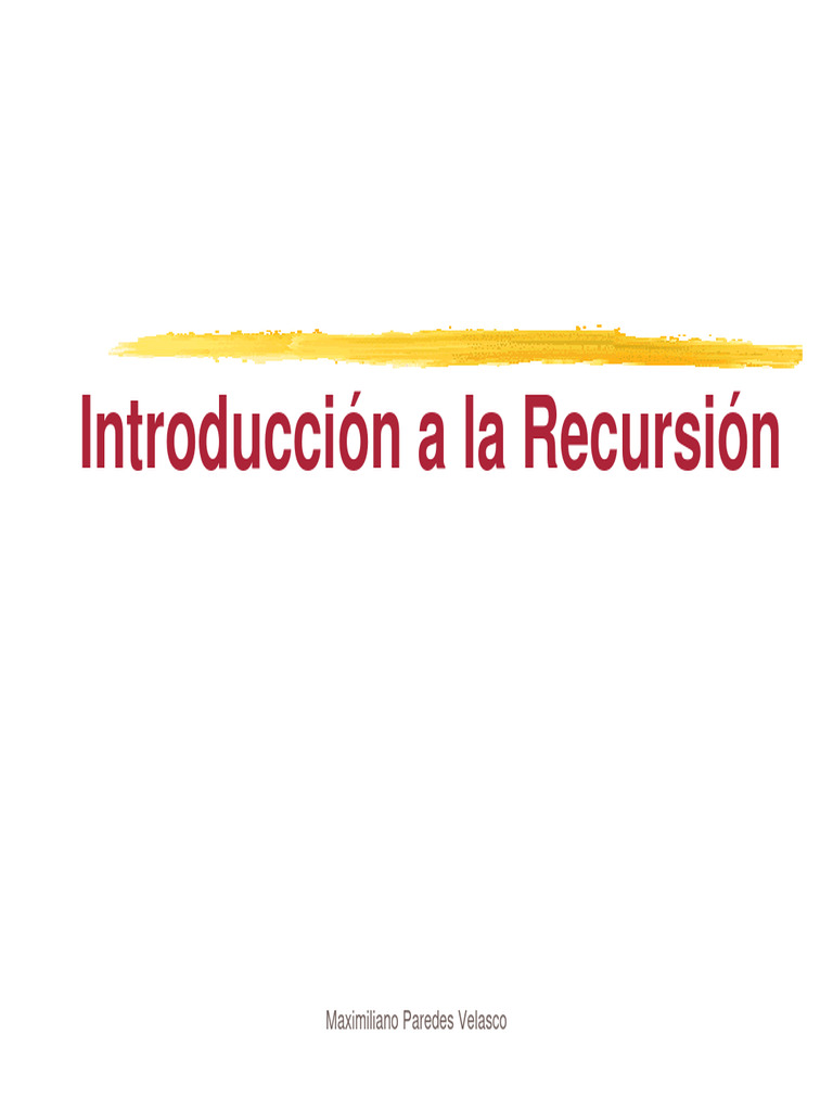 Introducción a la Recursión | PDF | Recursividad | Matemáticas