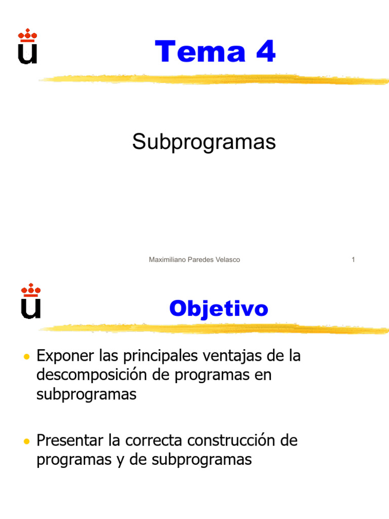 FP Subprogramas | PDF | Variable (informática) | Parámetro (programación de computadora)