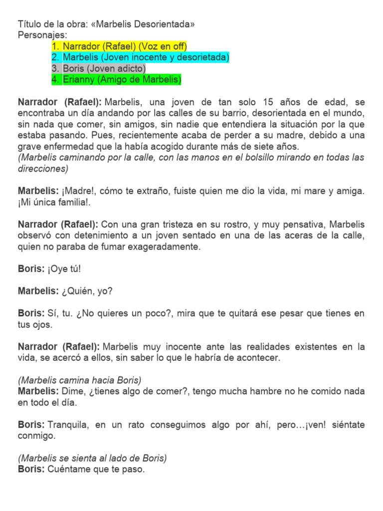 "Marbelis Desorientada: Adicción y Esperanza" | PDF