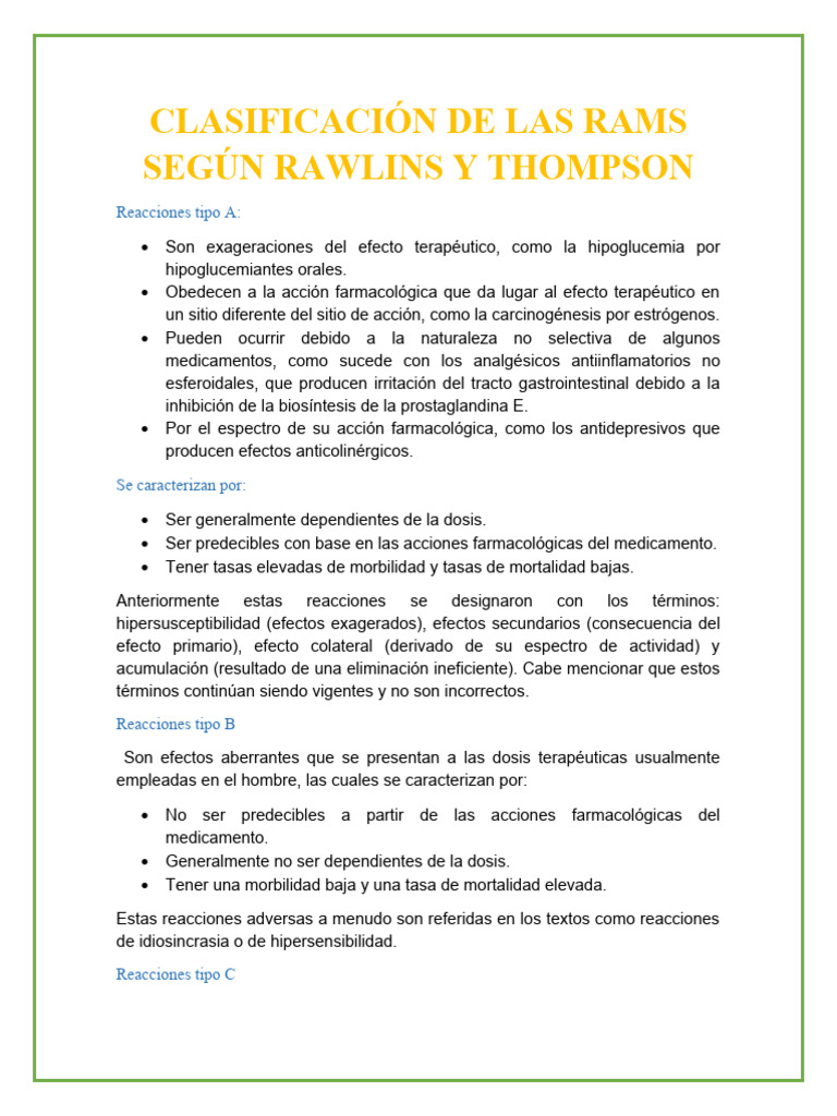 Clasificación de Las Rams Según Rawlins y Thompson | PDF | Medicamentos ...