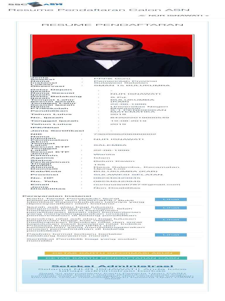Resume PPPK Guru Sulsel 2022 | PDF
