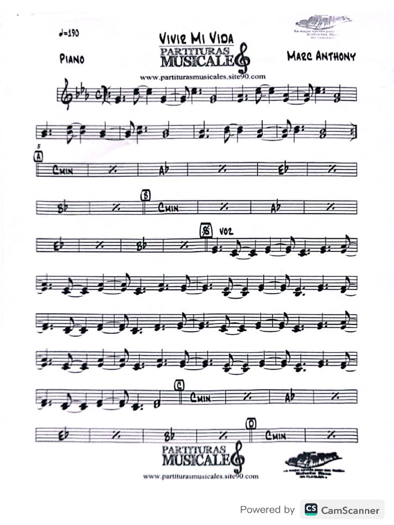 Vivir Mi Vida - Piano | PDF