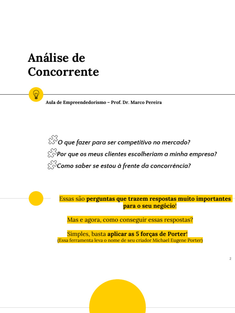 Análise Competitiva: 5 Forças de Porter | PDF | Cadeia de valor | Business
