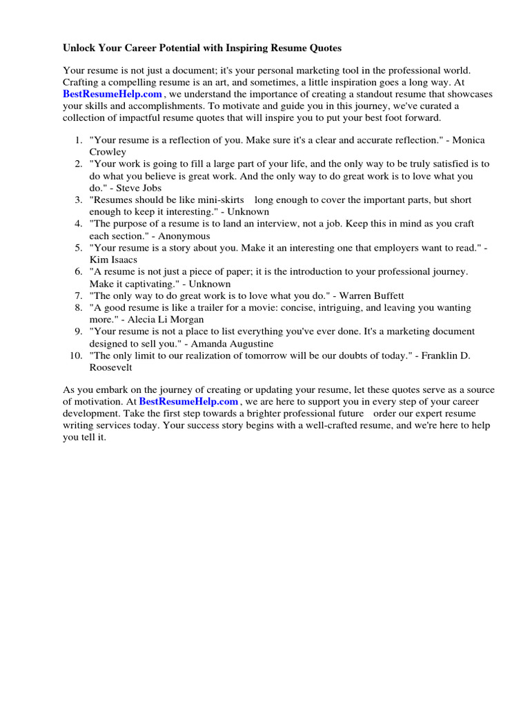 Resume Quotes | PDF | Résumé | Databases