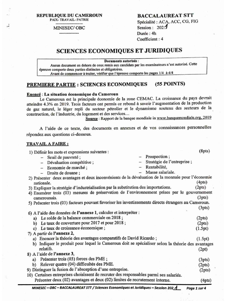 Sej - Bac STT - 2021 - Fna | PDF