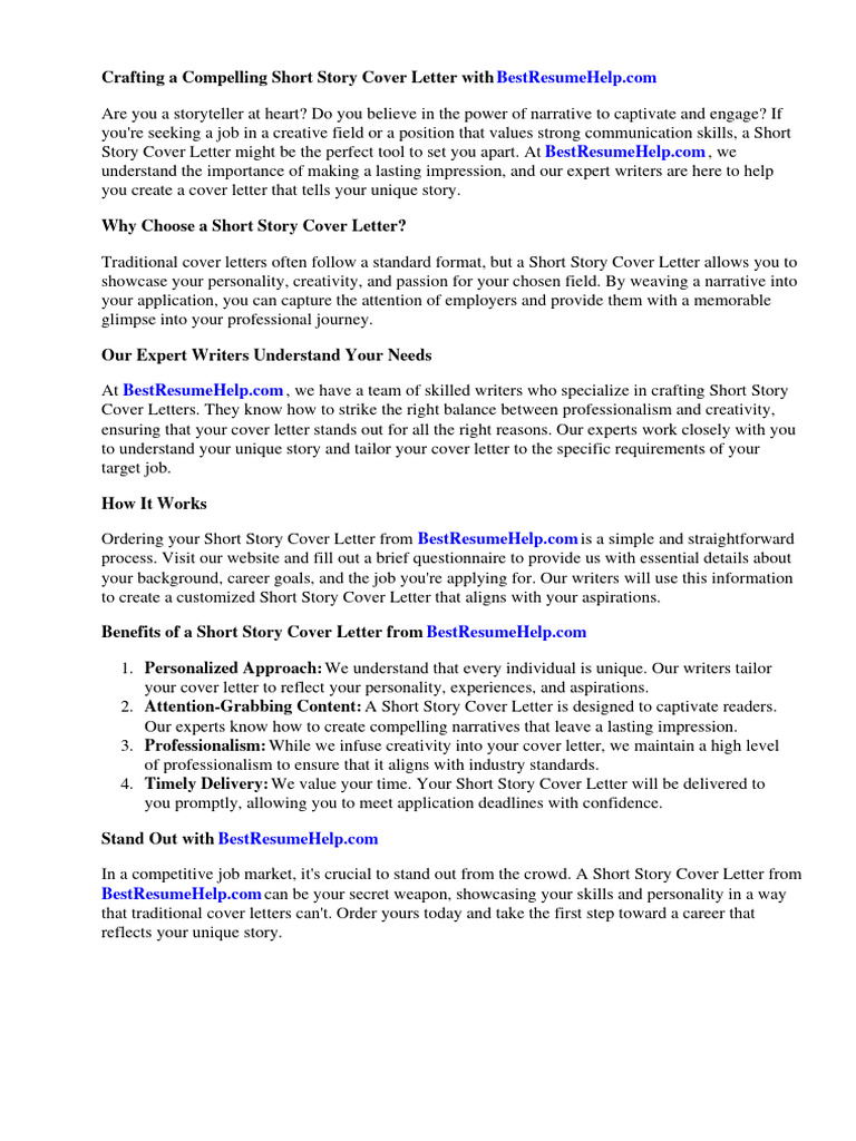 Short Story Cover Letter | PDF | Résumé | Information