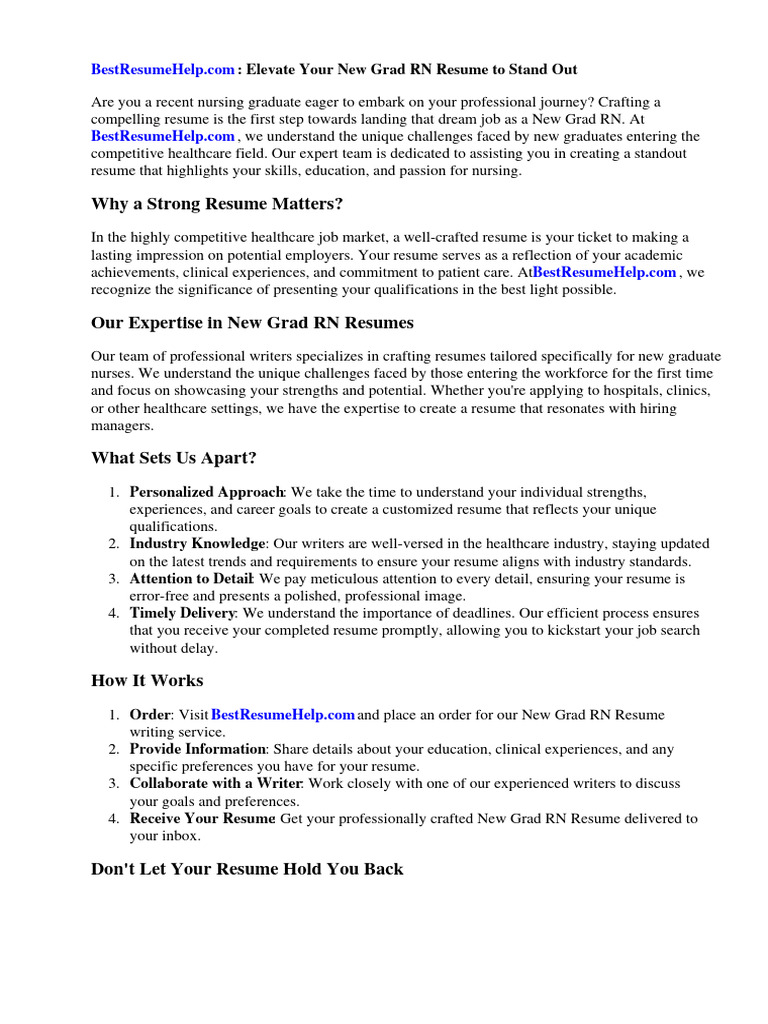 New Grad RN Resume Objective | PDF | Résumé | Nursing