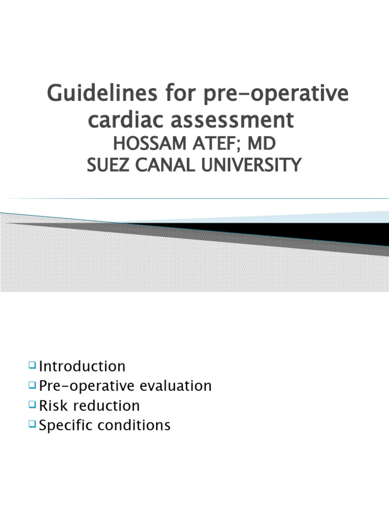 Preoreoperative Cardiac Assessment | PDF | Myocardial Infarction ...