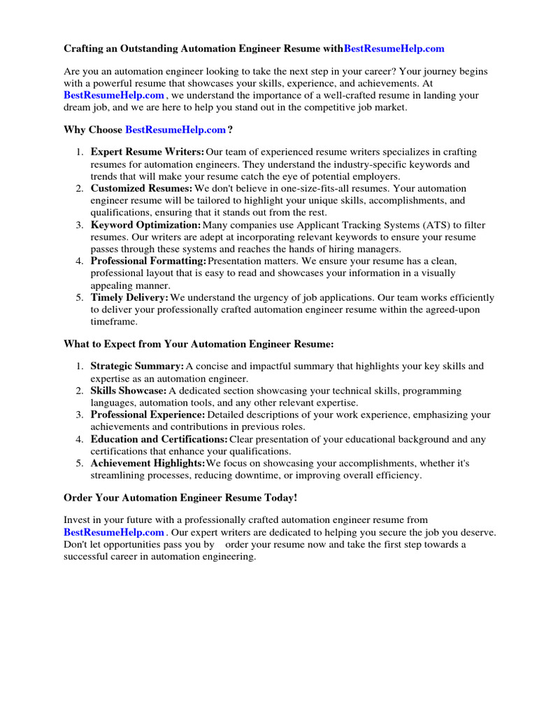 Automation Engineer Resume | Download Free PDF | Résumé | Selenium ...
