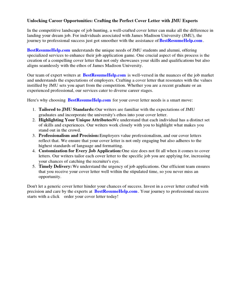 Cover Letter Jmu | PDF | Résumé