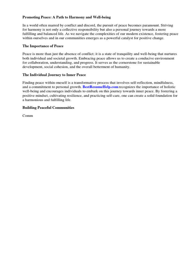 Peace Corps Resume | PDF | Résumé | Peace Corps