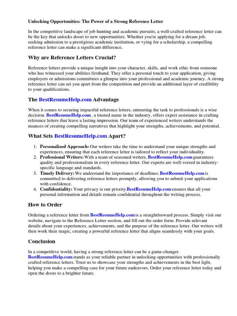 Reference Letter Definition | PDF | Résumé | Information