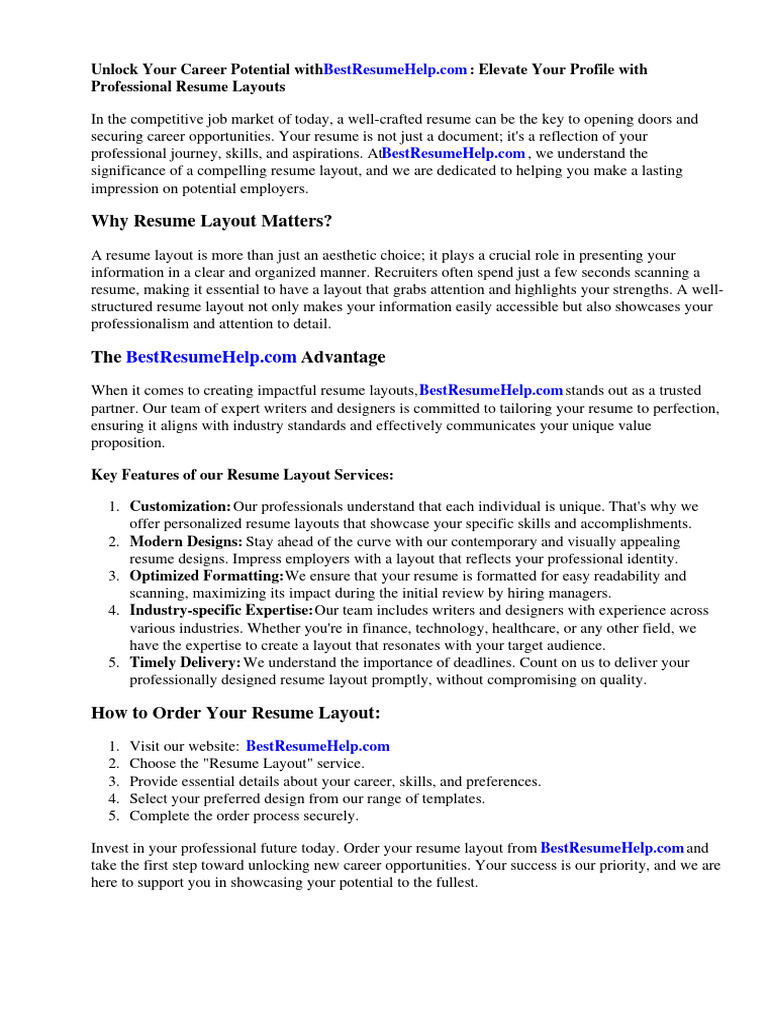 Resume Layout Order | PDF | Résumé | Procurement