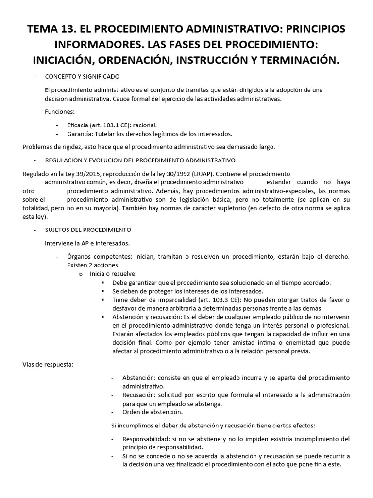 Fases y Principios del Procedimiento Administrativo | PDF | Justicia ...