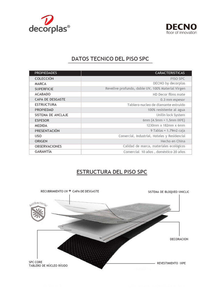 PISO SPC FICHA TECNICA | PDF