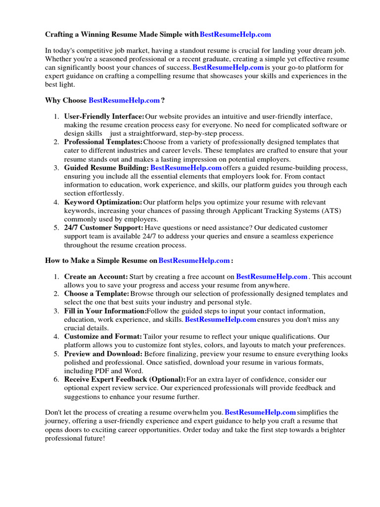 How To Make A Simple Resume | PDF | Résumé | Computing