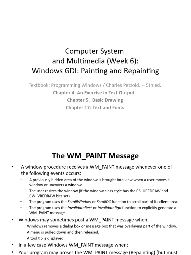 Week 6 Windows GDI - Text Output | PDF | Rgb Color Model | Software