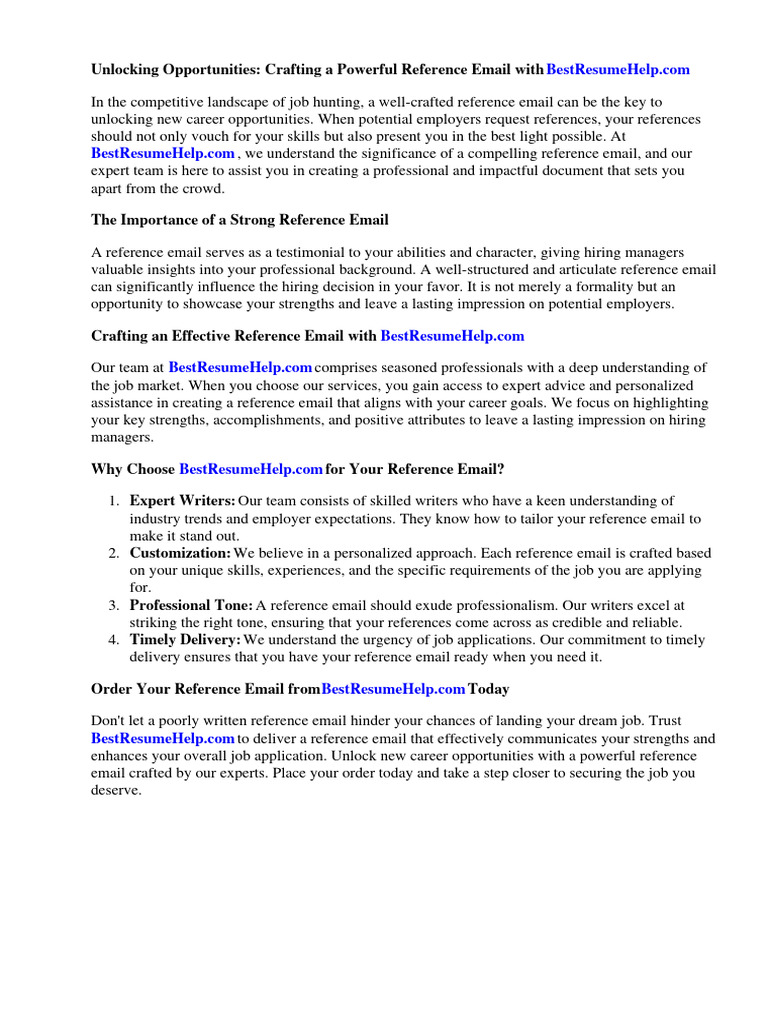 Reference Email | PDF | Résumé | Adjective