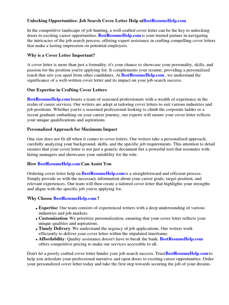 Expert Cover Letter Help for Job Seekers | PDF | Job Hunting | Résumé