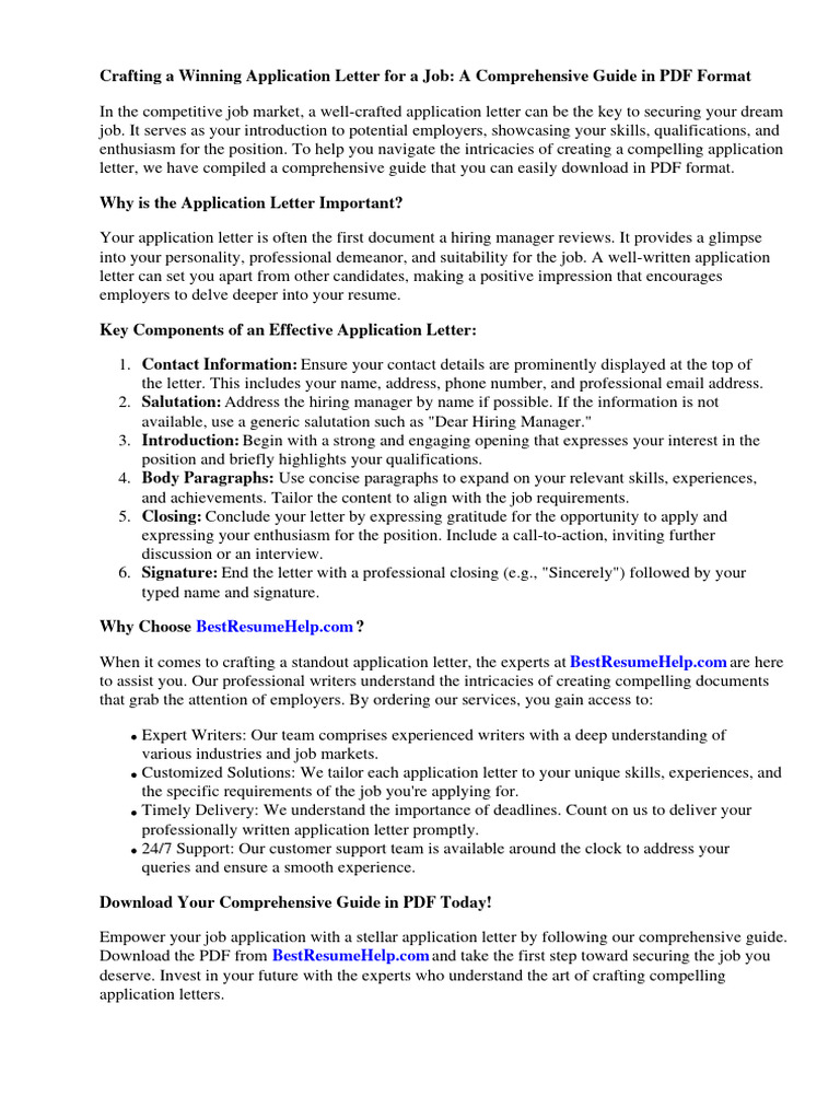 Guide to Writing Application Letters | PDF | Résumé | Recruitment