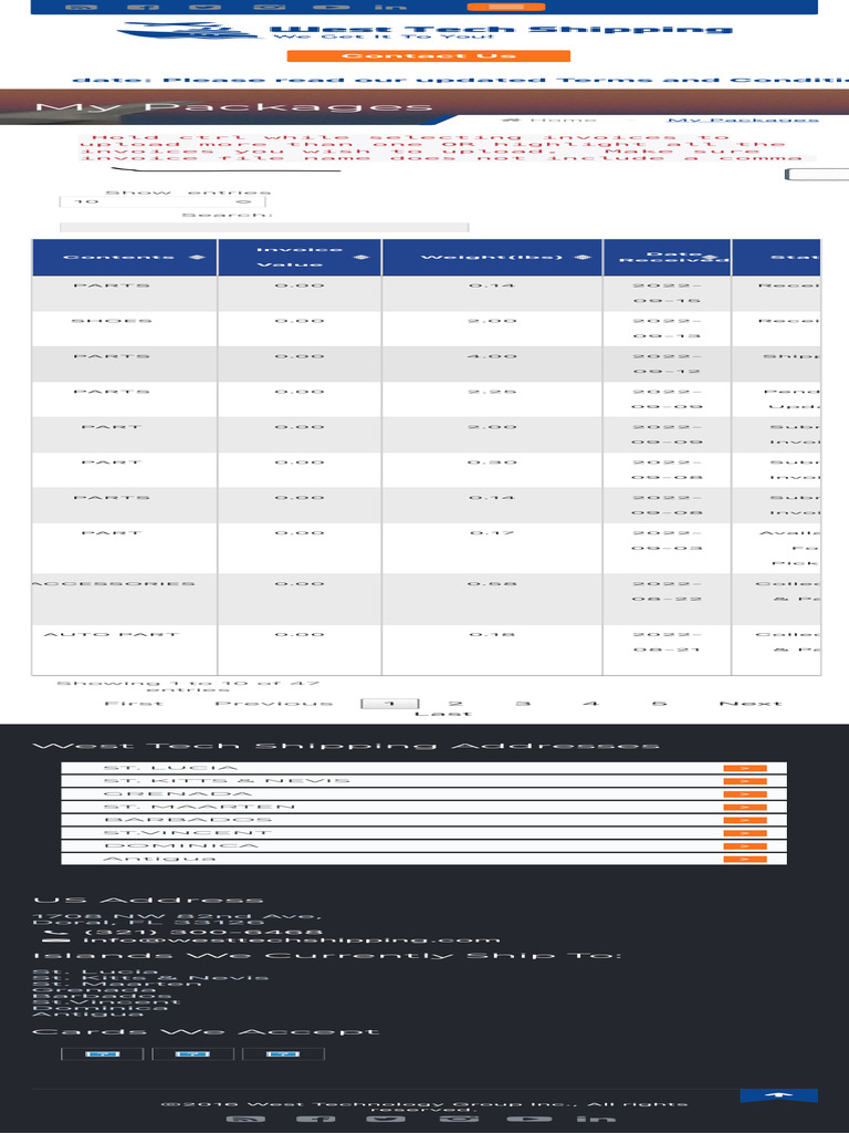 My Packages – West Tech Shipping | PDF