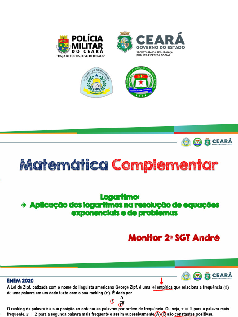 Matemática - Logaritmo - Aula 03 | PDF | Terremotos | Logaritmo