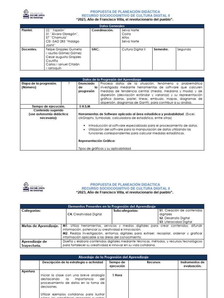 Progresión - 7 - CULTURA DIGITAL II | PDF | Desviación Estándar | Estadísticas