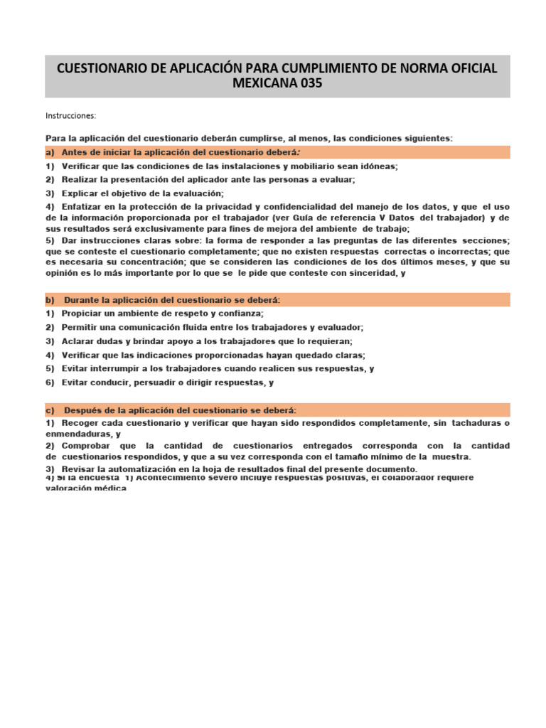 Cuestionarios NOM 035 - Hasta 50 | PDF | Cuestionario | Toma de decisiones