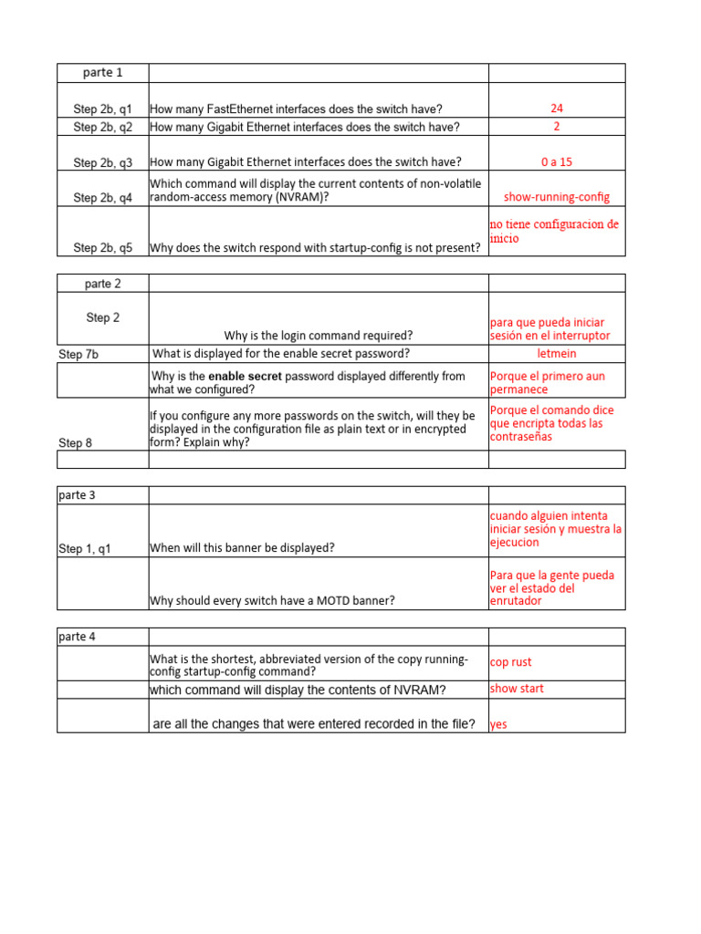 Packet Tracer Configuring Initial Switch Settings Pdf Electronics