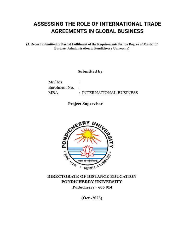 Role of Trade Agreements in Global Business | PDF | Computer Security ...
