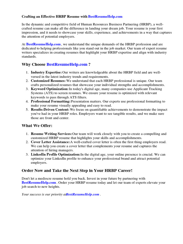 HRBP Resume | PDF | Human Resources | Human Resource Management