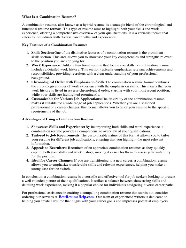 What Is A Combination Resume | PDF | Résumé | Recruitment