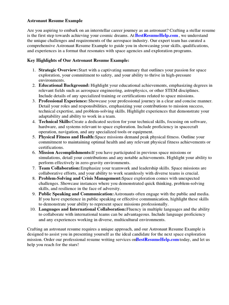 Astronaut Resume Example | PDF | Computer Security | Security