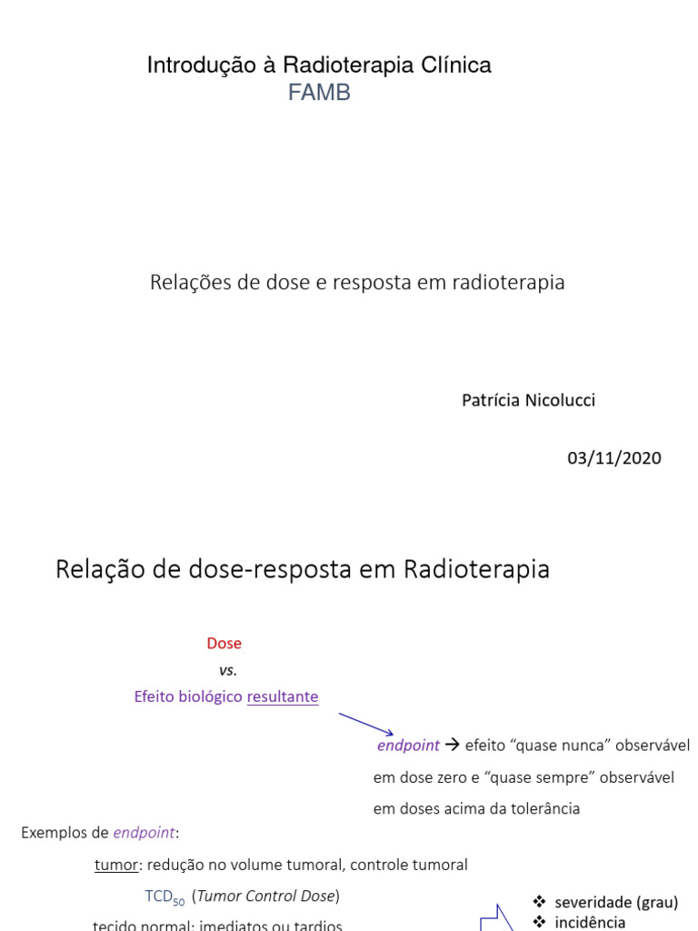 Aula 4 - TCP e NTCP | PDF | Radioterapia | Distribuição de probabilidade