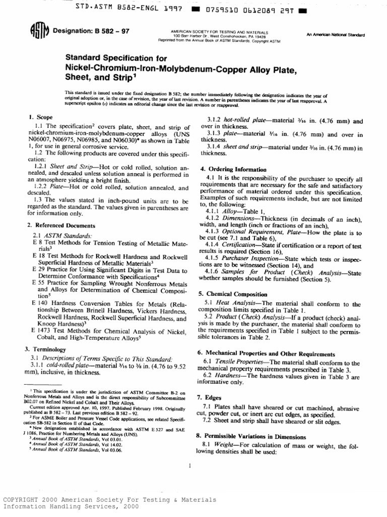 Astm B582 | PDF | Law